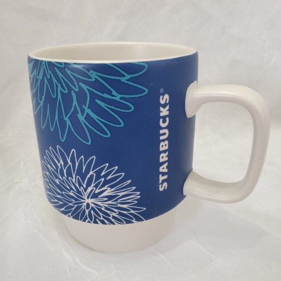 Starbucks | Dining | Starbucks Coffee Tea Mug Cup Blue Pom Floral ...